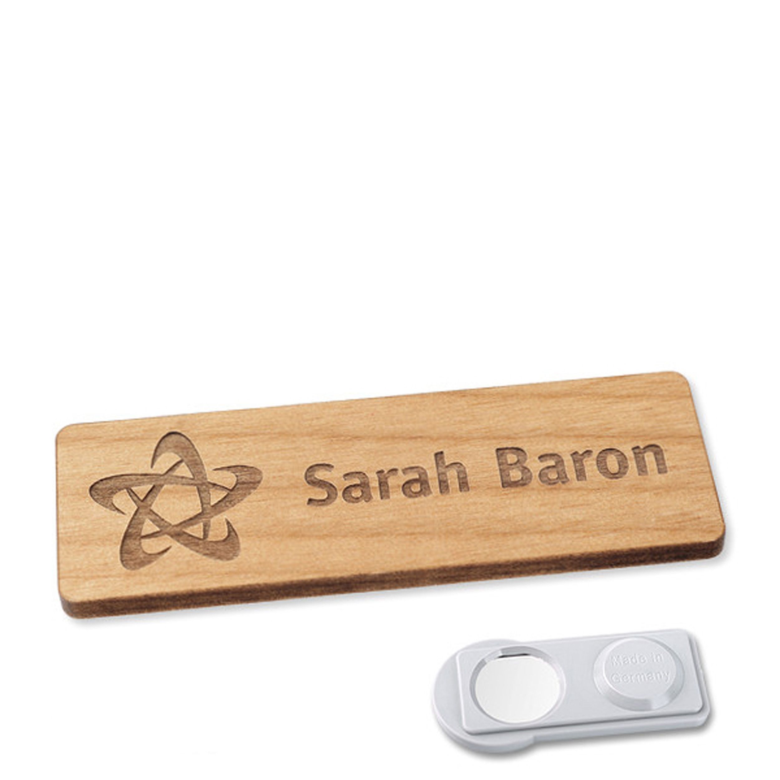 76,3 x 25,5 mm | smag® Magnet Namensschild aus Holz, timberline ...