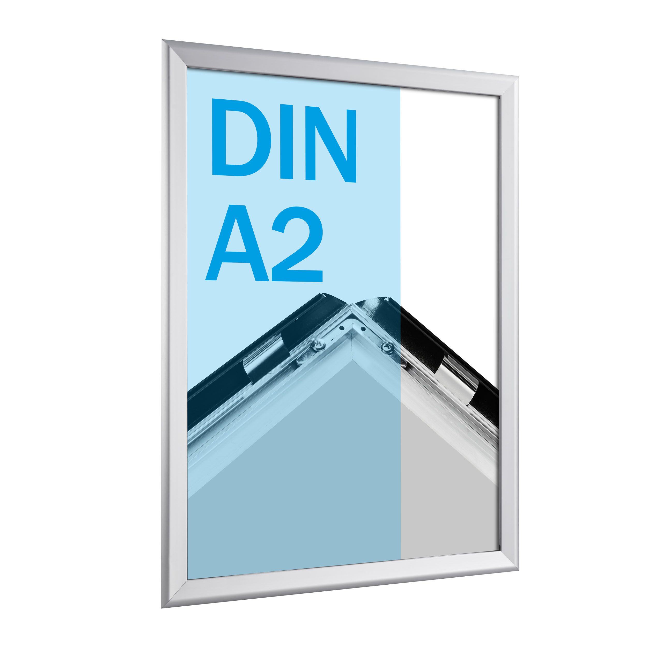 silber | 32 mm | Gehrung Klapprahmen A2 silber - 32 mm Profil | SPRINTIS