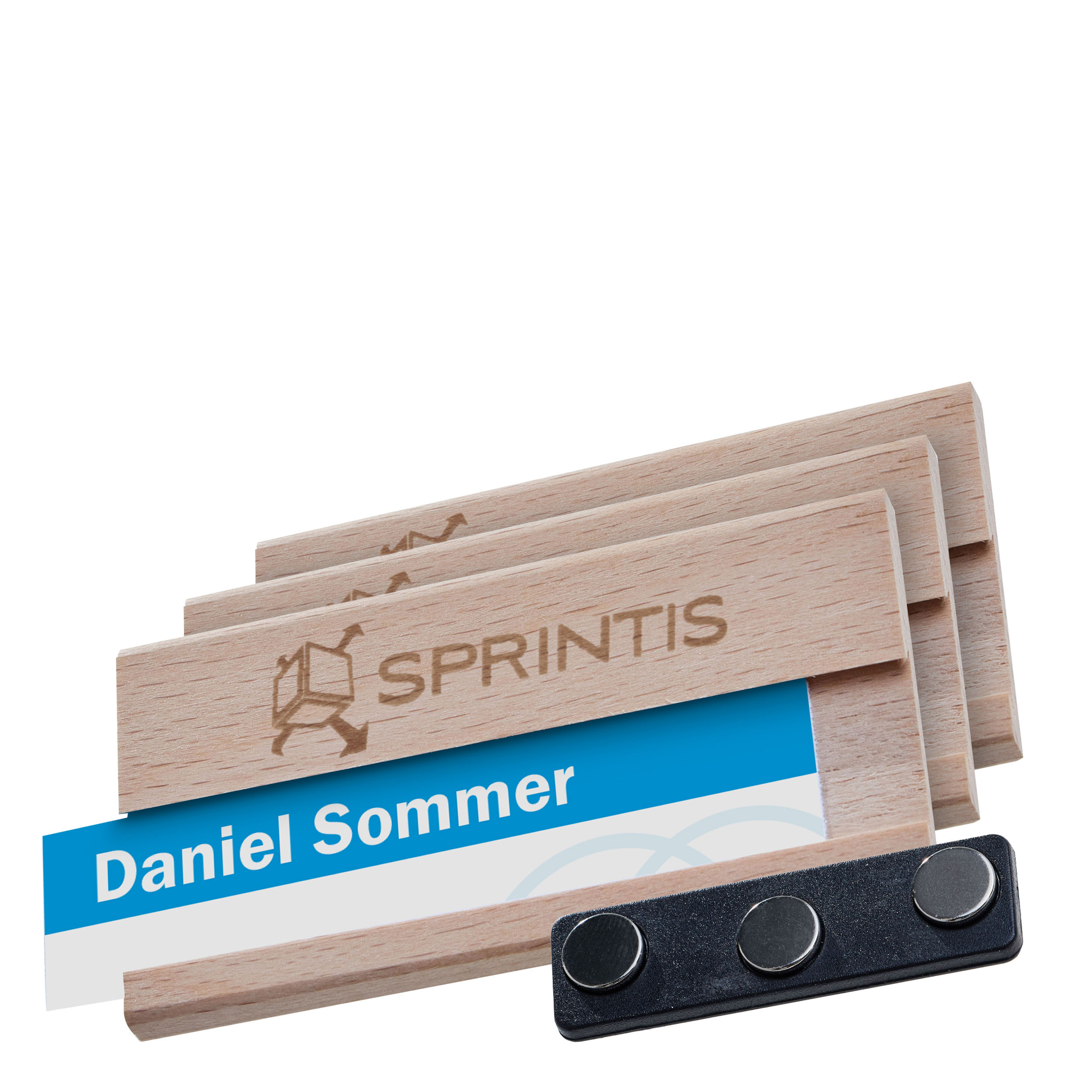 Namensschilder Forest 40, mit Gravur, magnetisch, Holz | SPRINTIS