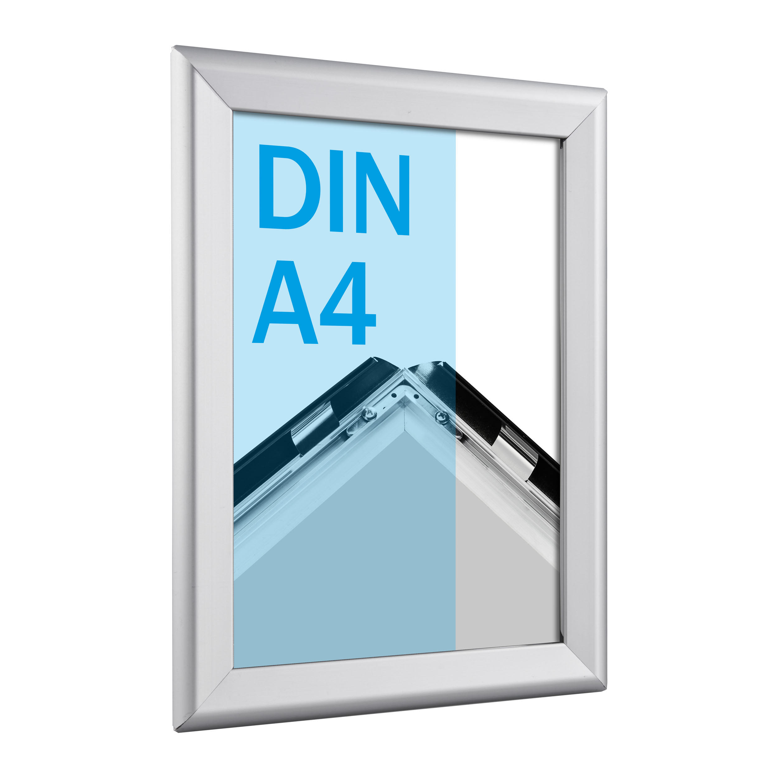 silber | 32 mm | Gehrung Klapprahmen A4 silber - 32 mm Profil | SPRINTIS