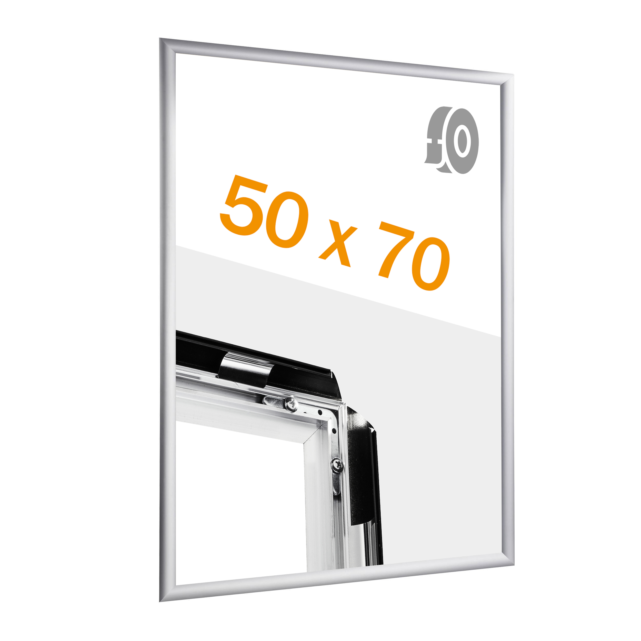 silber | Gehrung Klapprahmen B2, selbstklebend | SPRINTIS