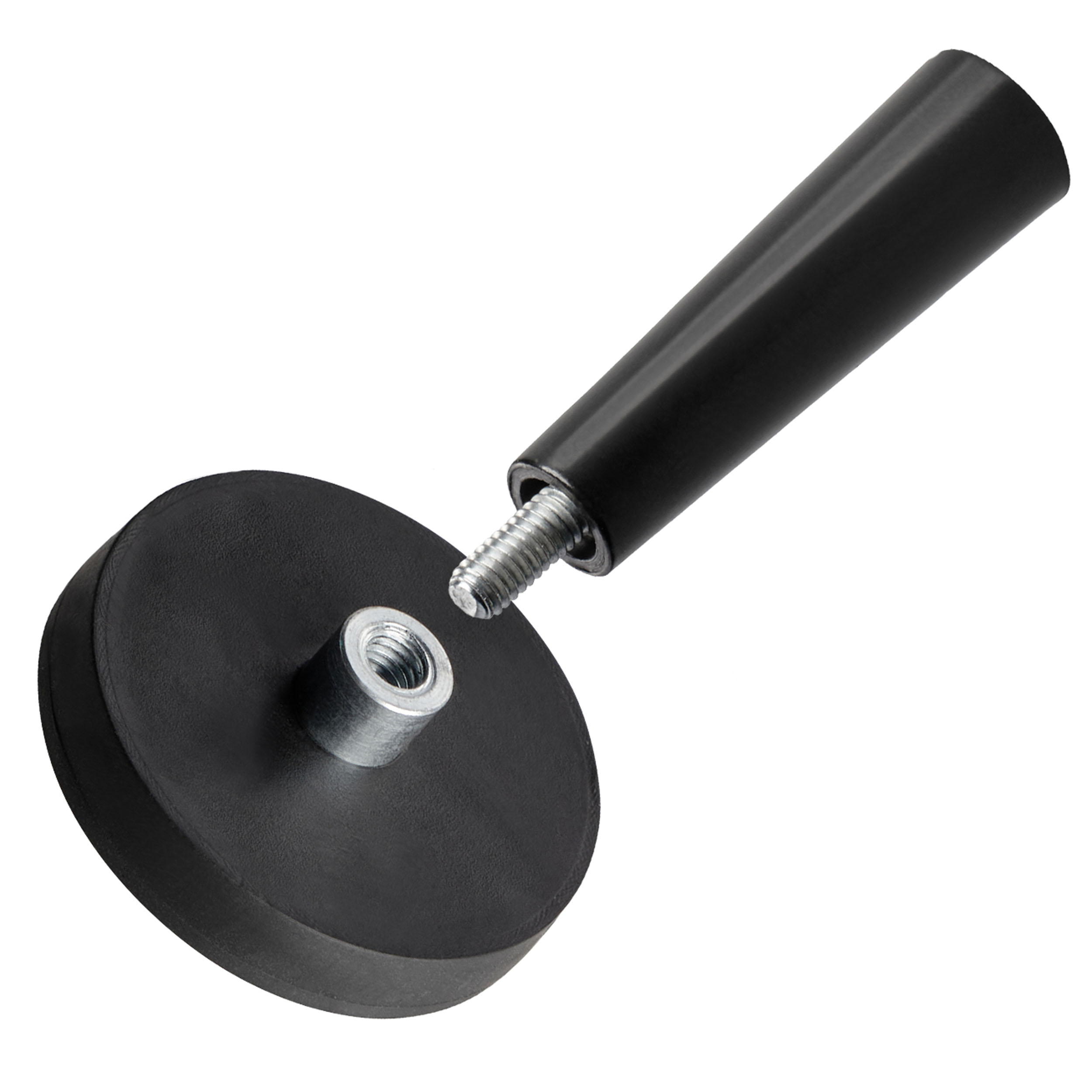 schwarz | 66 mm | M5 Gummierte Magnete mit Gewindebuchse | SPRINTIS