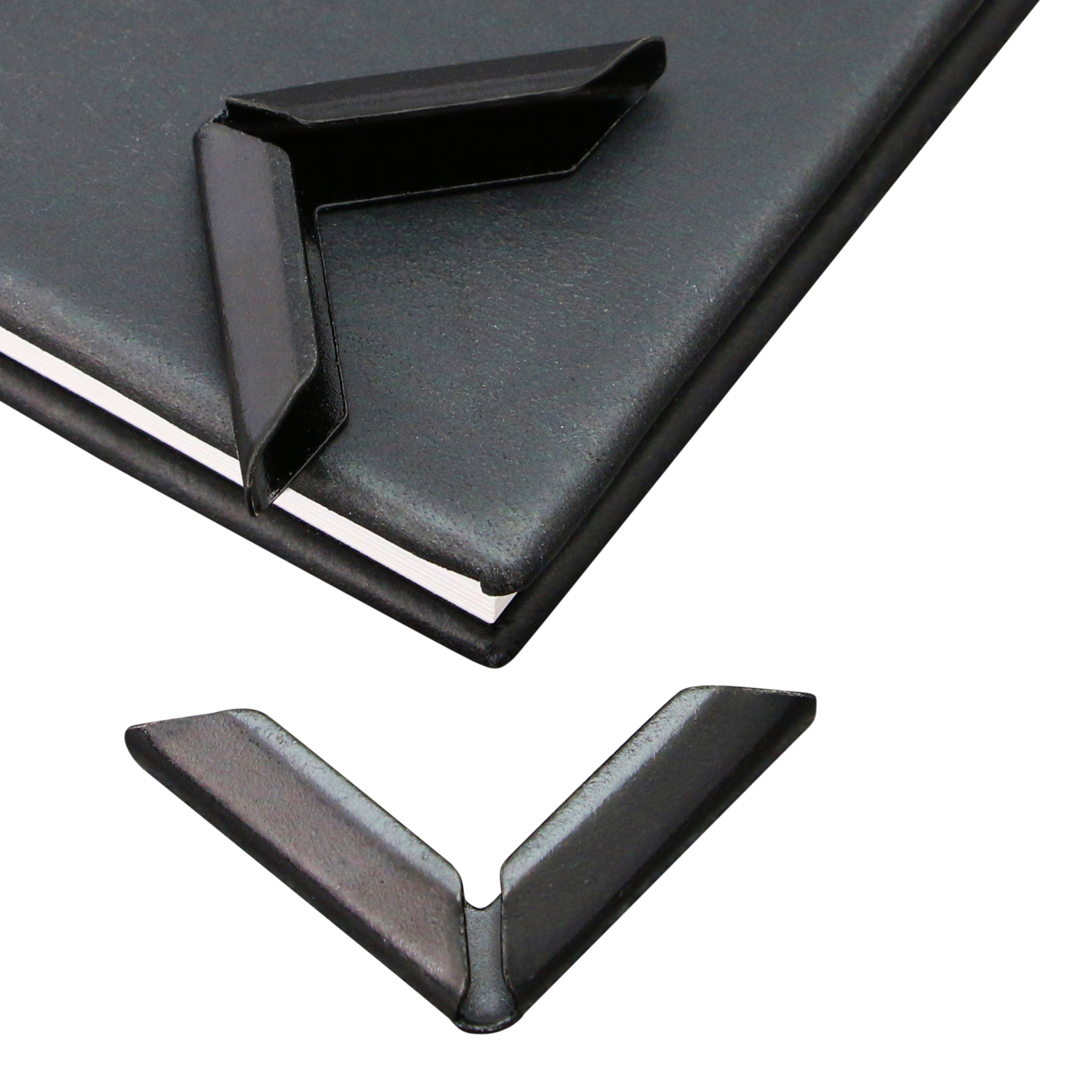 PS 30 - 30 x 30 mm | schwarz lackiert Buchecken Metall | SPRINTIS