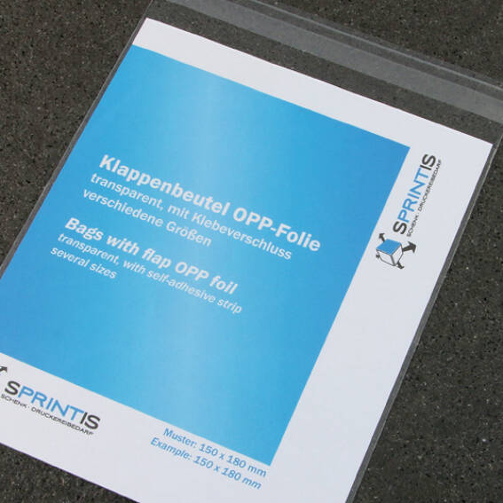 60 x 82 mm - C8 Klappenbeutel, wiederverschließbar, OPP-Folie ...